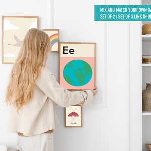 Letter E Alphabet Poster E is for Earth Learn ABC Print Nursery Decor ...