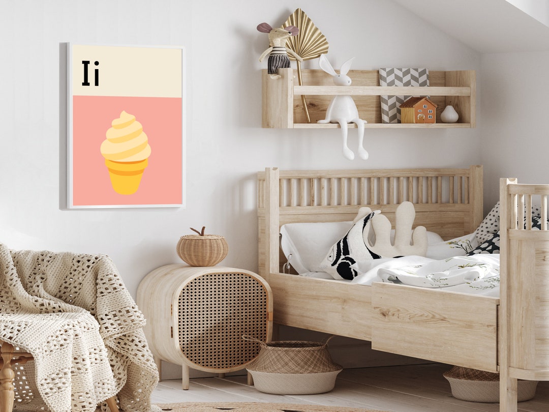 Letter I Alphabet Poster • I is for Ice Cream • Learn ABC Print ...