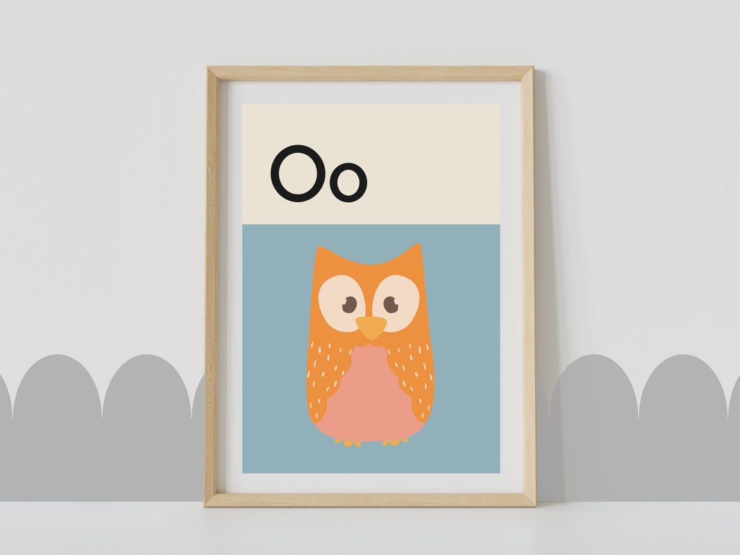 Letter O Alphabet Poster O is for Owl Learn ABC Print Nursery Decor ...