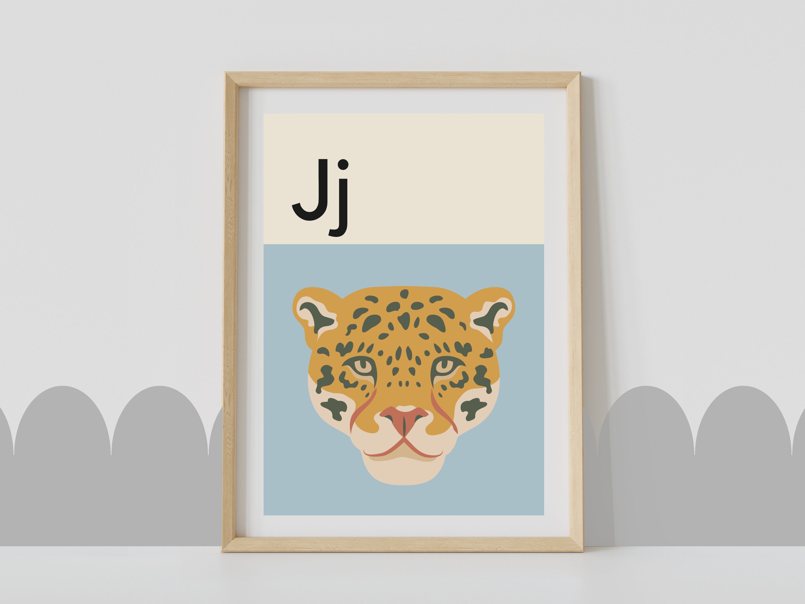 Letter J Alphabet Poster J is for Jaguar Learn ABC Print Jungle Nursery ...