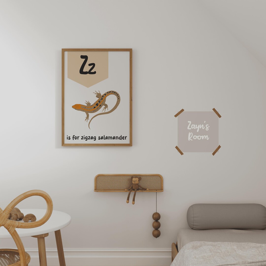Personalizable Letter Z Poster Nursery Decor Woodland Wall Art for Kid ...