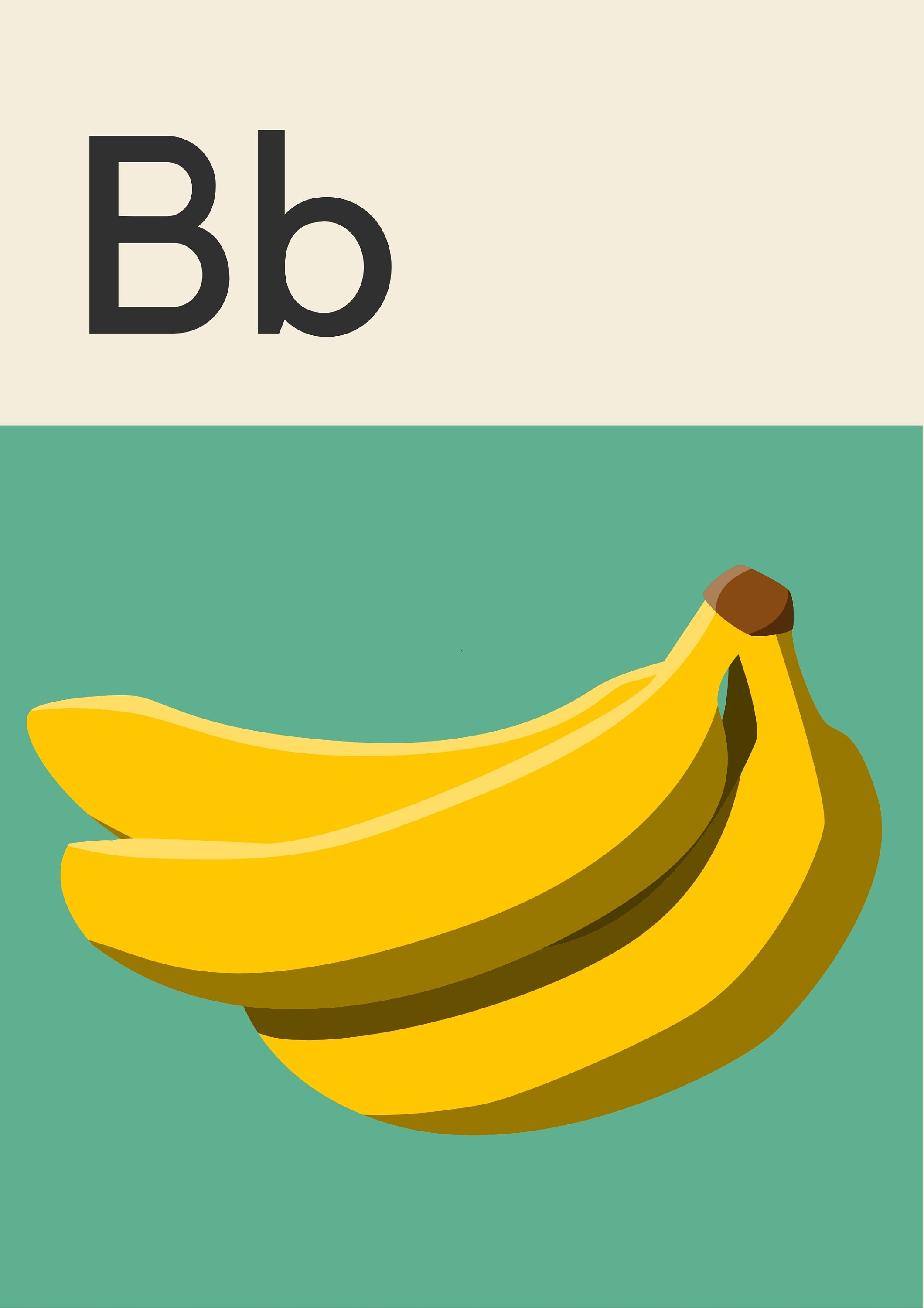 Letter B Alphabet Poster B is for Banana Learn ABC Print - Etsy Australia