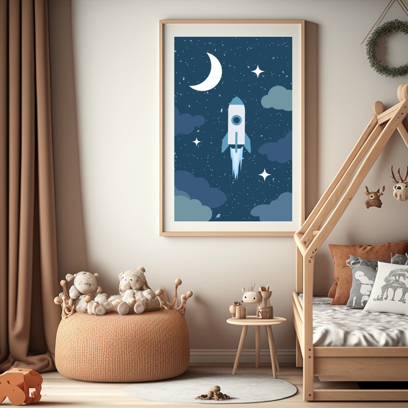 Rocket Ship Art - Etsy