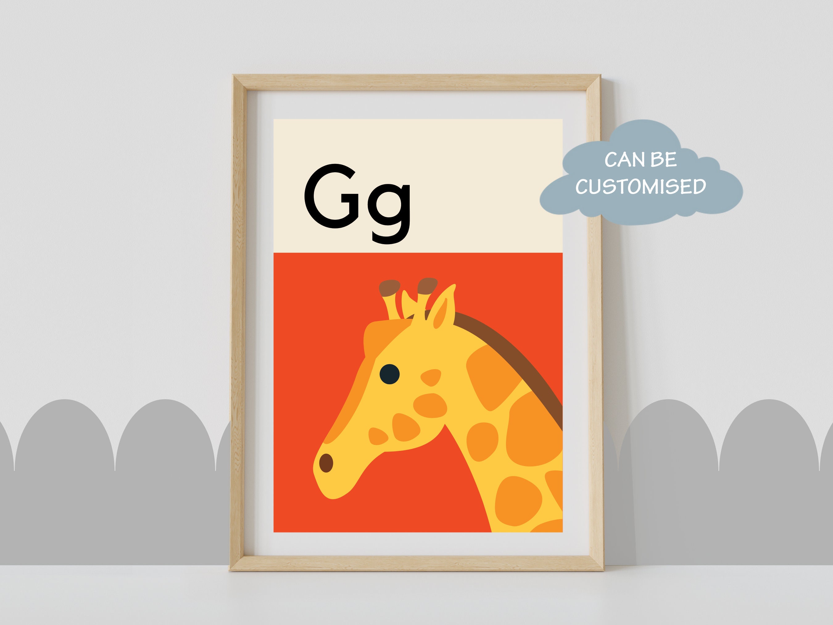 Letter G Alphabet Poster • G is for Giraffe • Learn ABC Print • Nursery ...