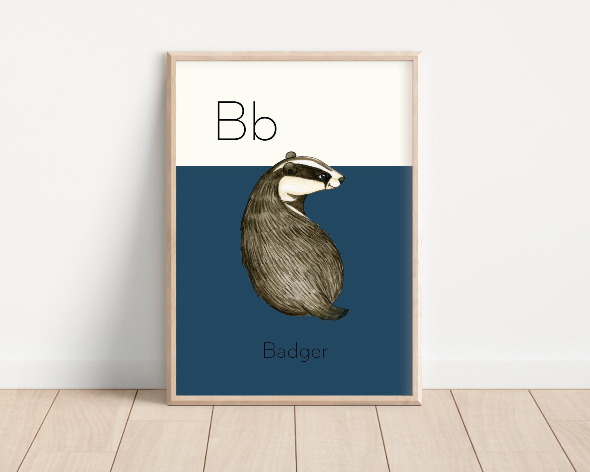 Nature Alphabet Poster Letter B Poster Nursery Wall Art Educational ...