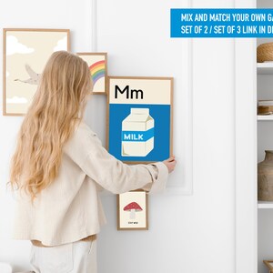 Letter M Alphabet Poster • M is for Milk • Learn ABC Print • Nursery ...