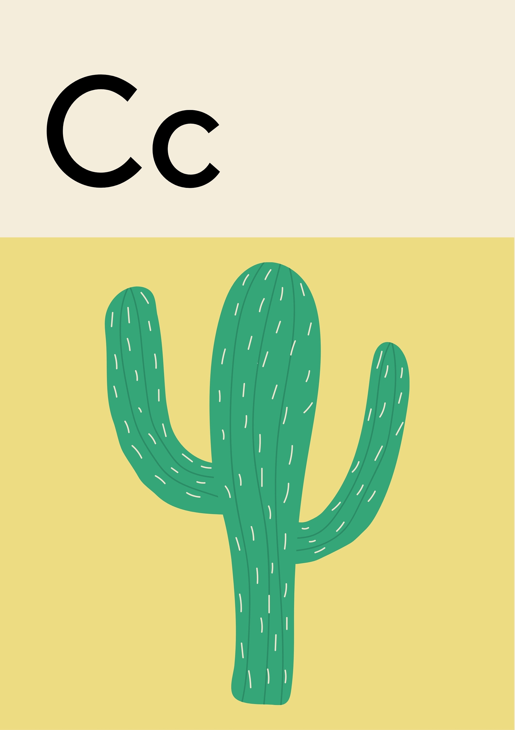 Letter C Alphabet Poster • C is for Cactus • Learn ABC Print • Nursery ...