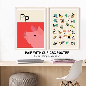 Letter P Alphabet Poster • P is for Pig • Learn ABC Print • Nursery ...