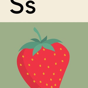 Letter S Poster Nursery Wall Art Educational Poster Alphabet Poster ...