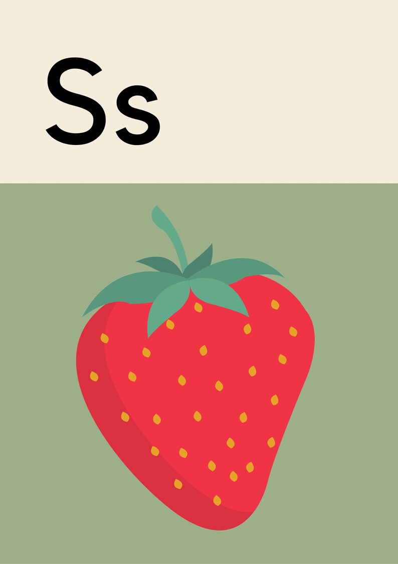 Letter S Poster Nursery Wall Art Educational Poster Alphabet Poster ...