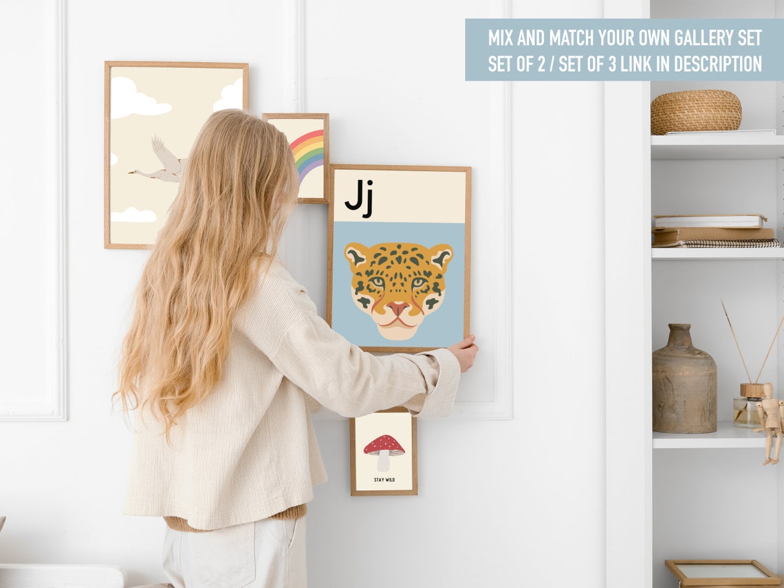 Letter J Alphabet Poster J is for Jaguar Learn ABC Print Jungle Nursery ...