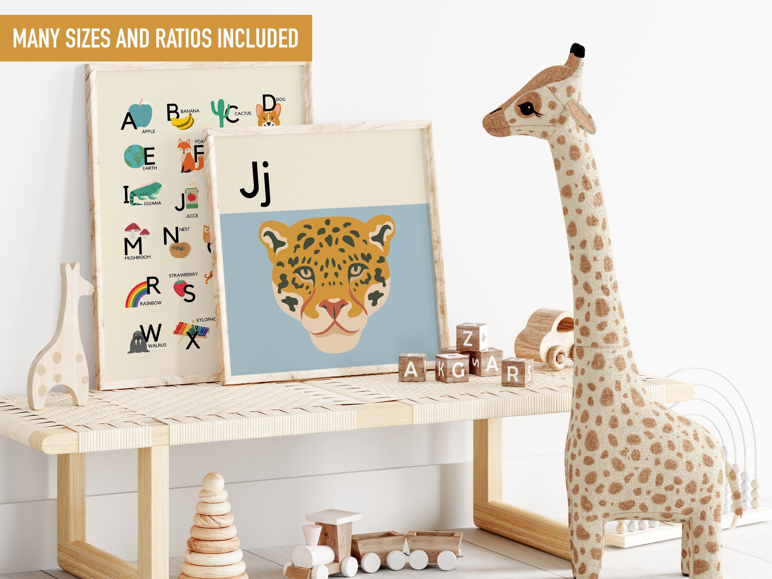 Letter J Alphabet Poster J is for Jaguar Learn ABC Print Jungle Nursery ...