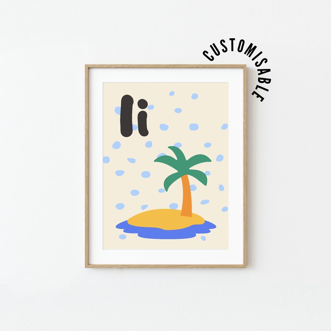 Letter I Island ABC Print • Kids Nursery Decor (digital Download) - Etsy