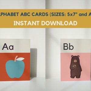 Alphabet Flashcards for Learning the Abcs Educational Printable ABC ...