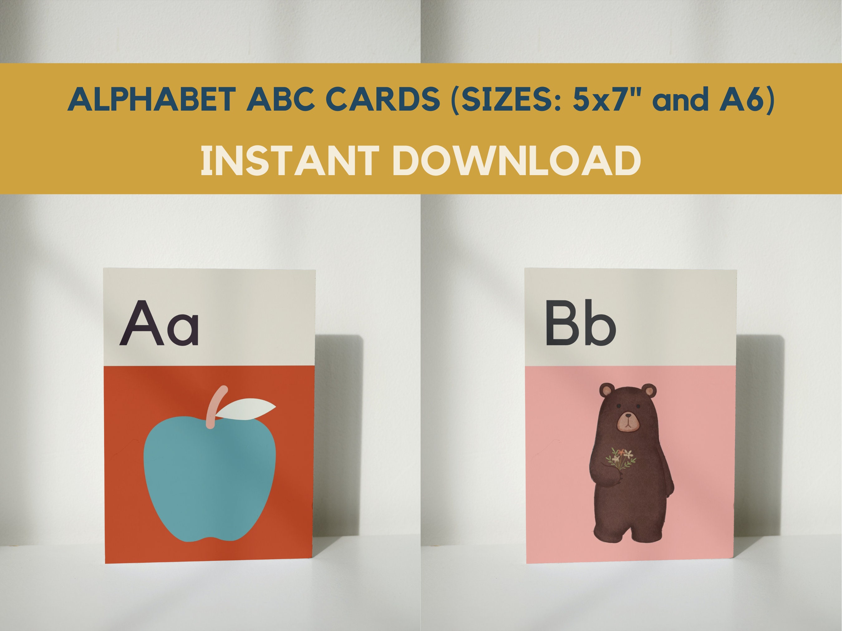 Alphabet Flashcards for Learning the Abcs Educational Printable ABC ...