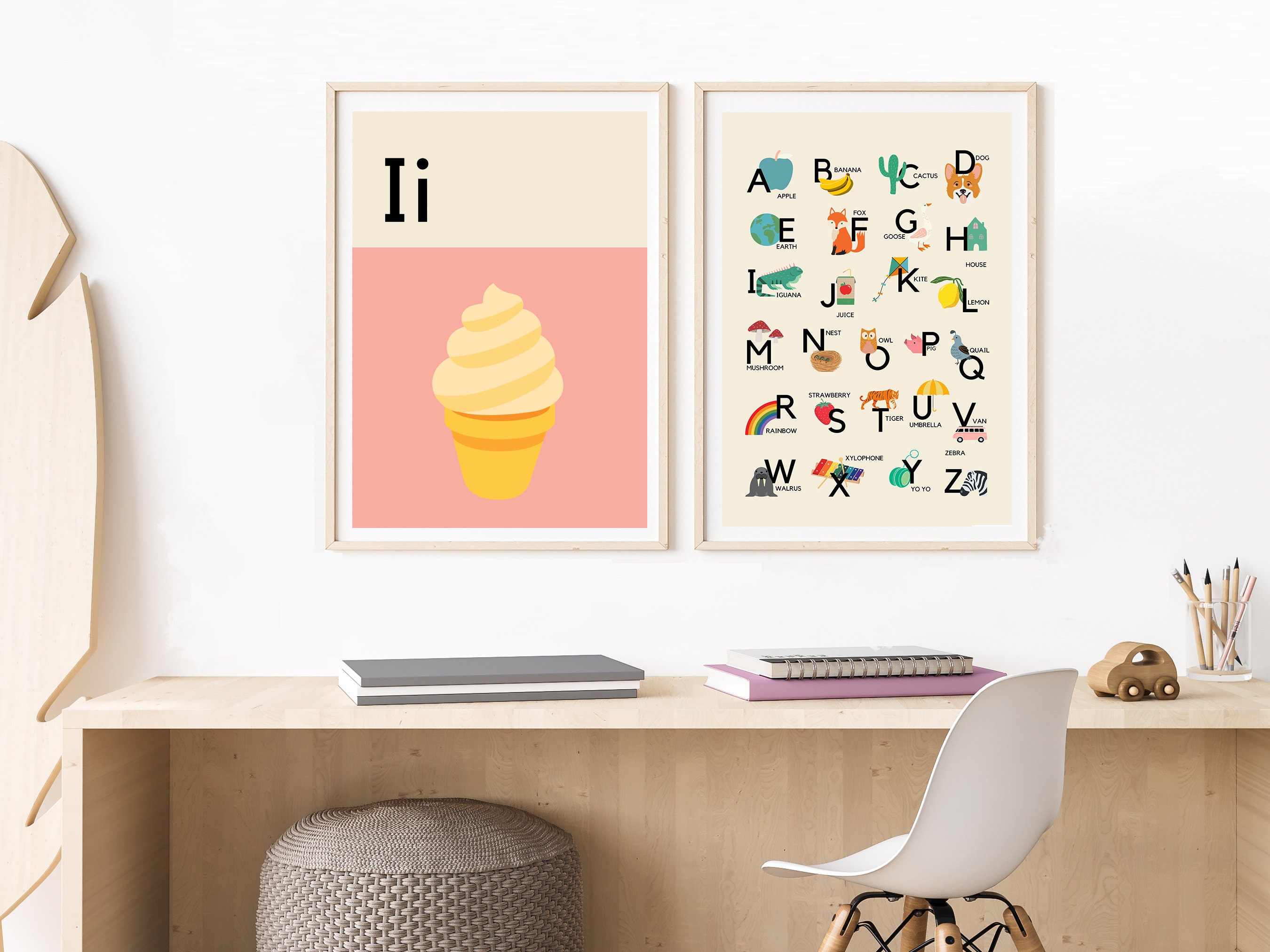 Buchstabe I Alphabet Poster I is for Ice Cream Lernen Sie - Etsy.de