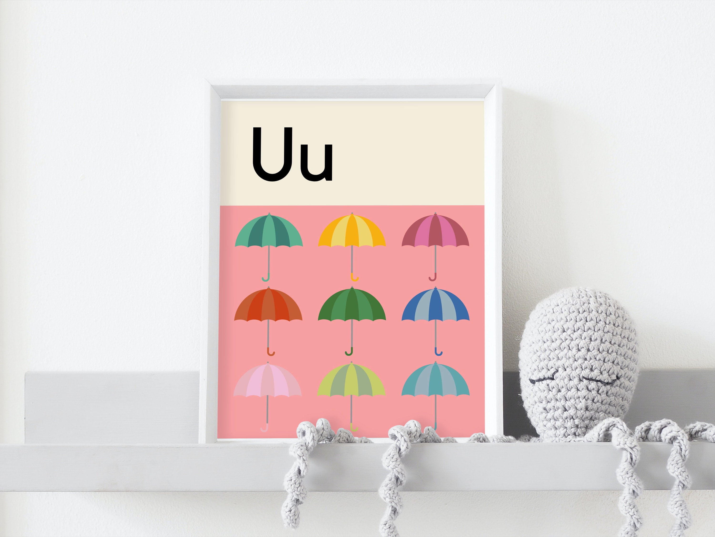Letter U Poster Nursery Wall Art Educational Poster Alphabet Poster ...
