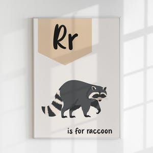 Letter R Poster for Nursery Decor Woodland Wall Art for Kids Room ...