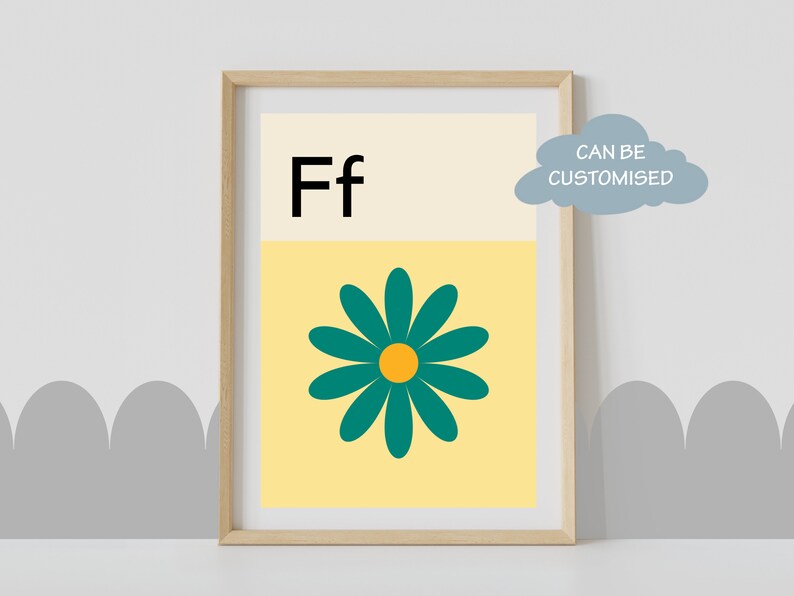 Letter F Alphabet Poster • F is for Flower • Learn ABC Print • Nursery ...