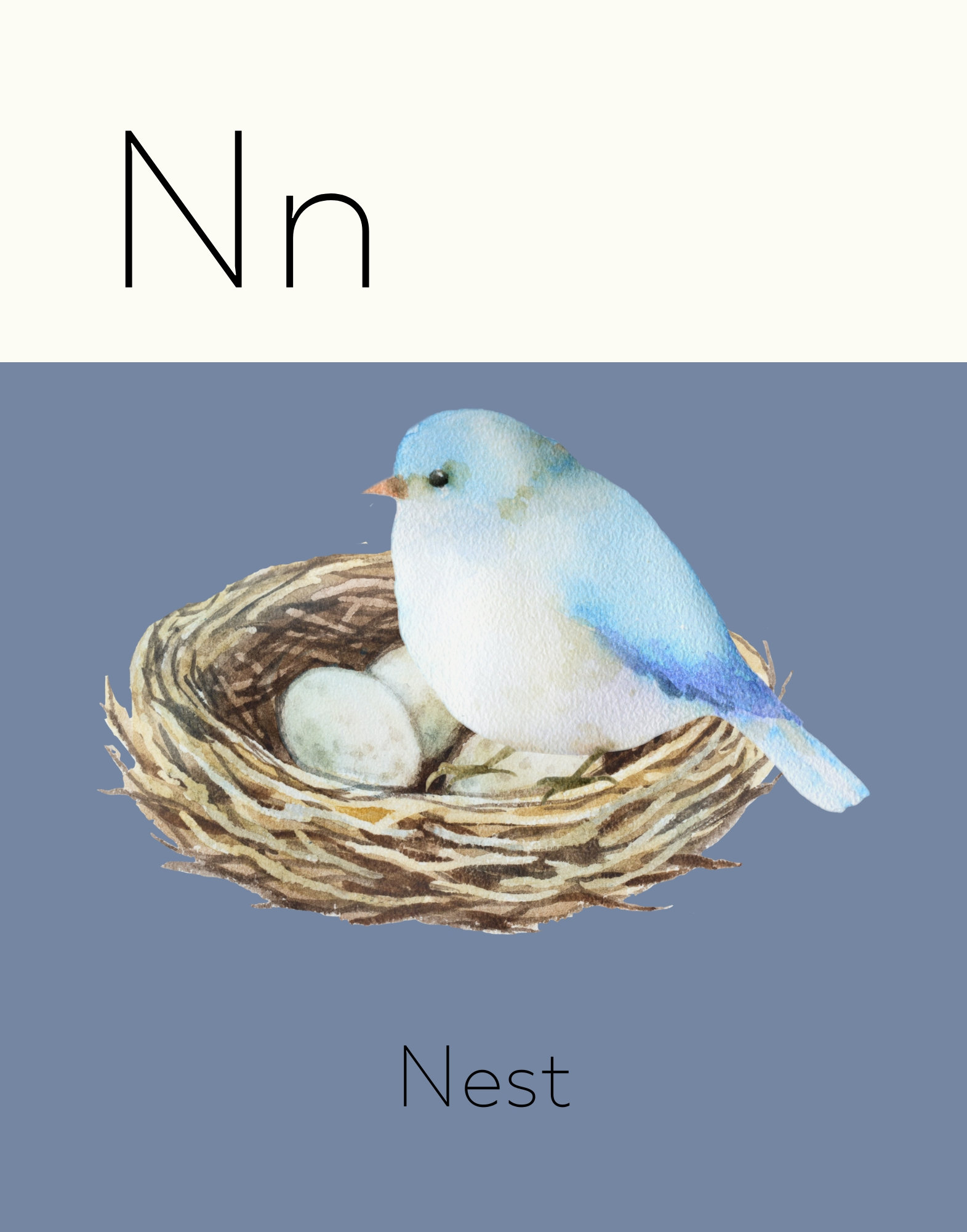 Nature Alphabet Poster • Letter N Poster • Nursery Wall Art ...