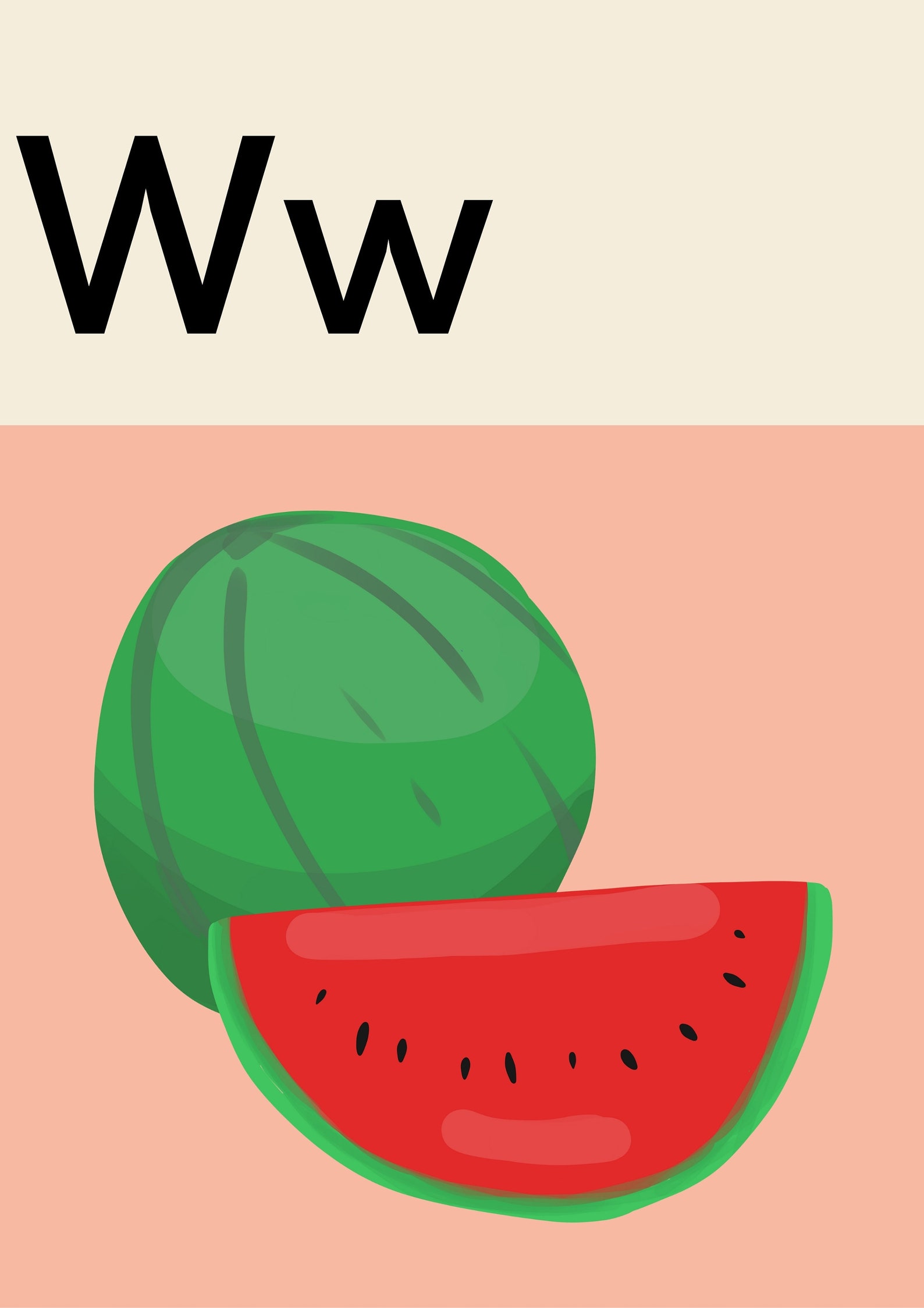 Letter W Poster Nursery Wall Art Educational Poster - Etsy