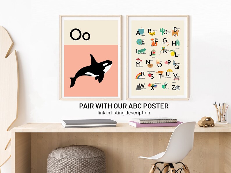 Letter O Alphabet Poster O is for Orca Learn ABC Print Nursery Decor ...