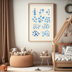 Ocean 123 Poster • Nursery Wall Art • Educational Poster • Counting ...