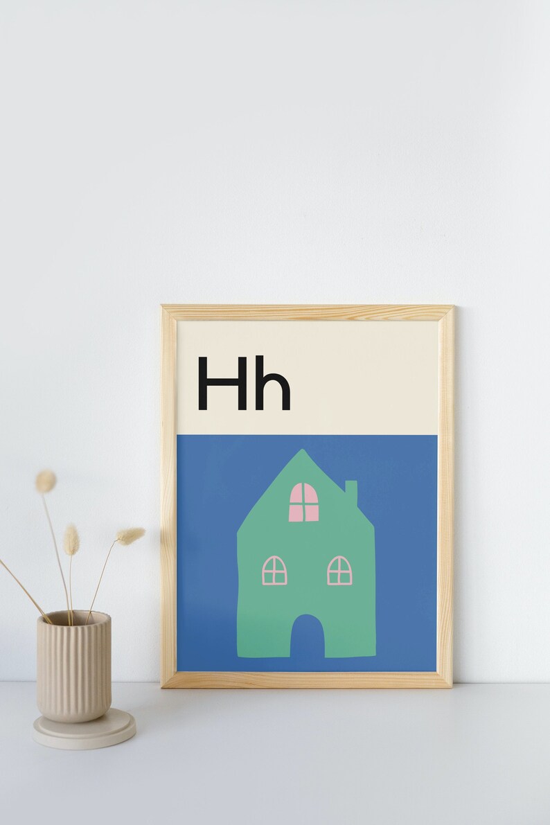 Letter H Alphabet Poster • H is for House • Learn ABC Print • Nursery ...