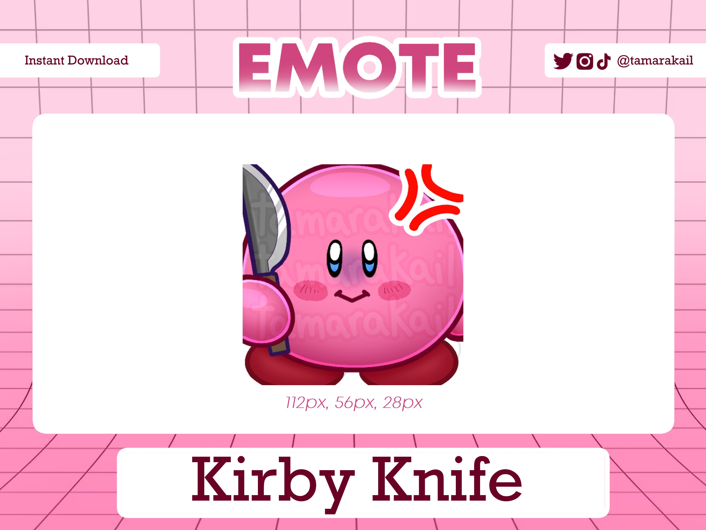 Kirby Knife Emote for Streaming Twitch Discord Server - Etsy