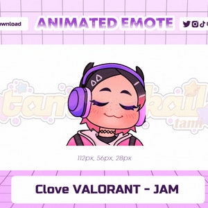ANIMATED CLOVE EMOTE Valorant Jam Emote Twitch Discord Music Headphones ...