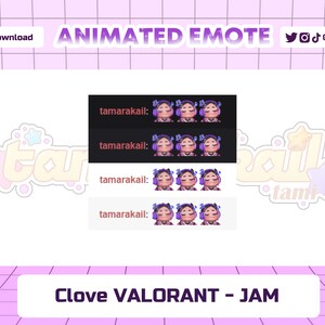 ANIMATED CLOVE EMOTE Valorant Jam Emote Twitch Discord Music Headphones ...