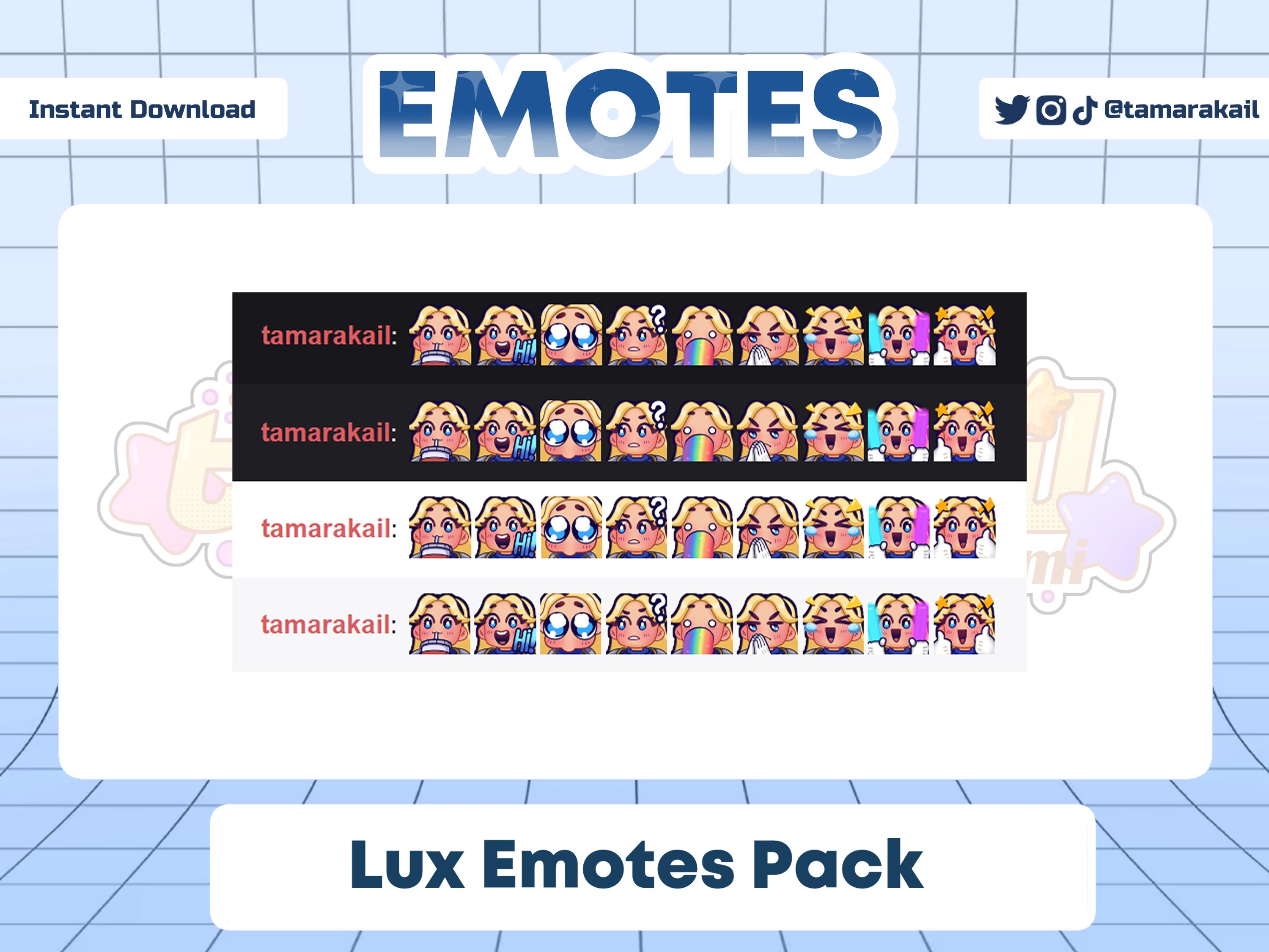 Lux League of Legends Emote Pack Emotes Twitch Discord Server Luxanna ...