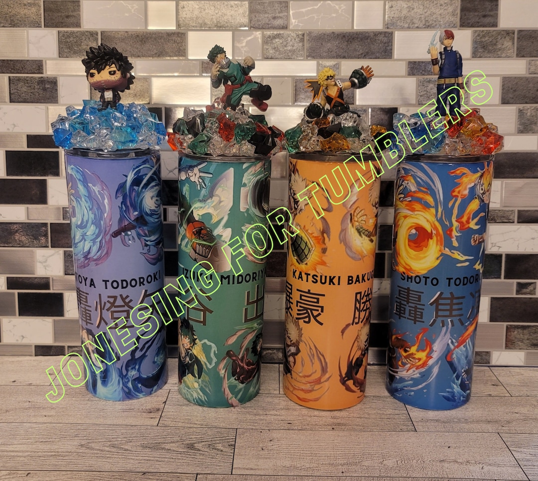 Multiple Anime Character Cups With Matching REMOVABLE Toppers. Please ...