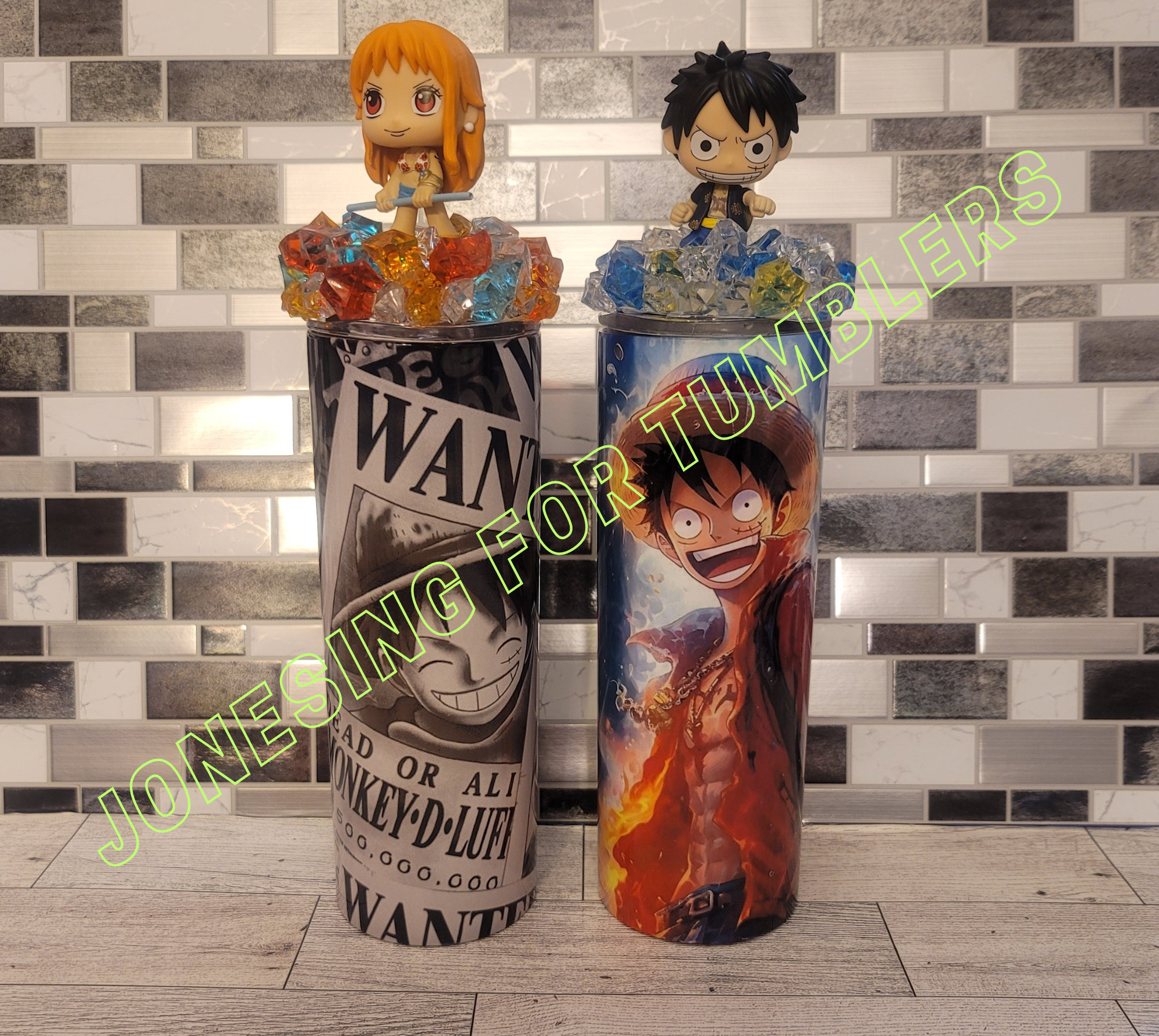 Multiple Anime Character Cups With Matching REMOVABLE Toppers. Please ...