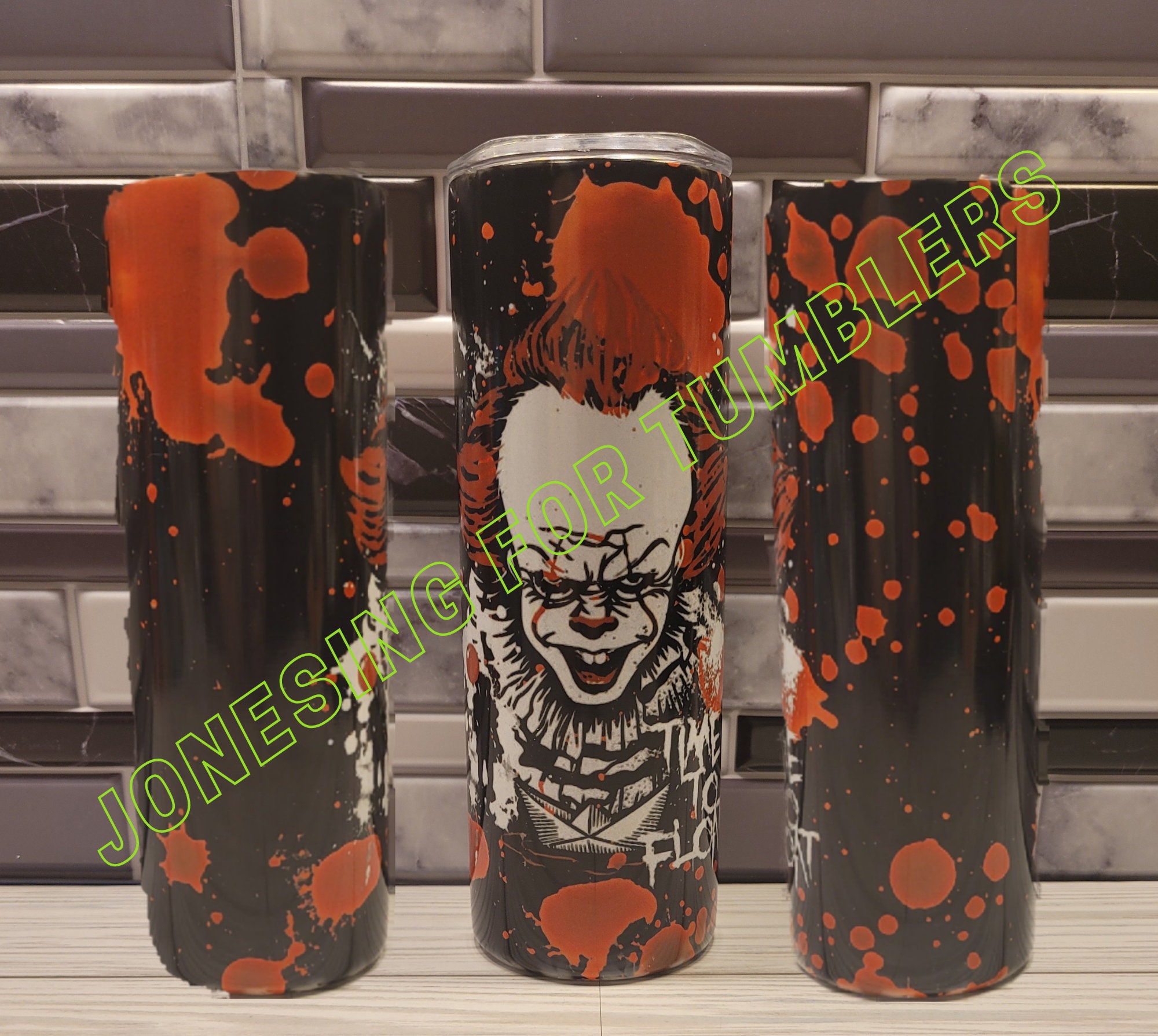 Multi Horror Villains Blood Splatter 20 Oz Skinny Tumbler - Etsy