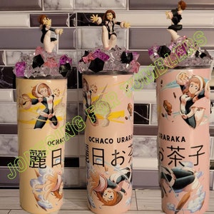 Multiple Anime Character Cups With Matching REMOVABLE Toppers. Please ...