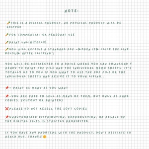 Printable Memo Pad Cute Stationery , Daily Writing Pads, Printable ...