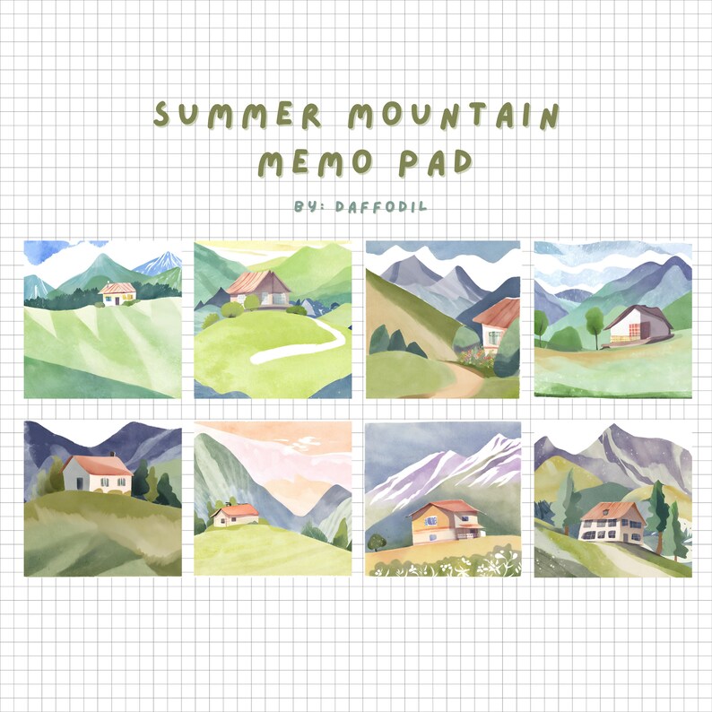 Printable Memo Pad Cute Stationery , Daily Writing Pads, Printable ...