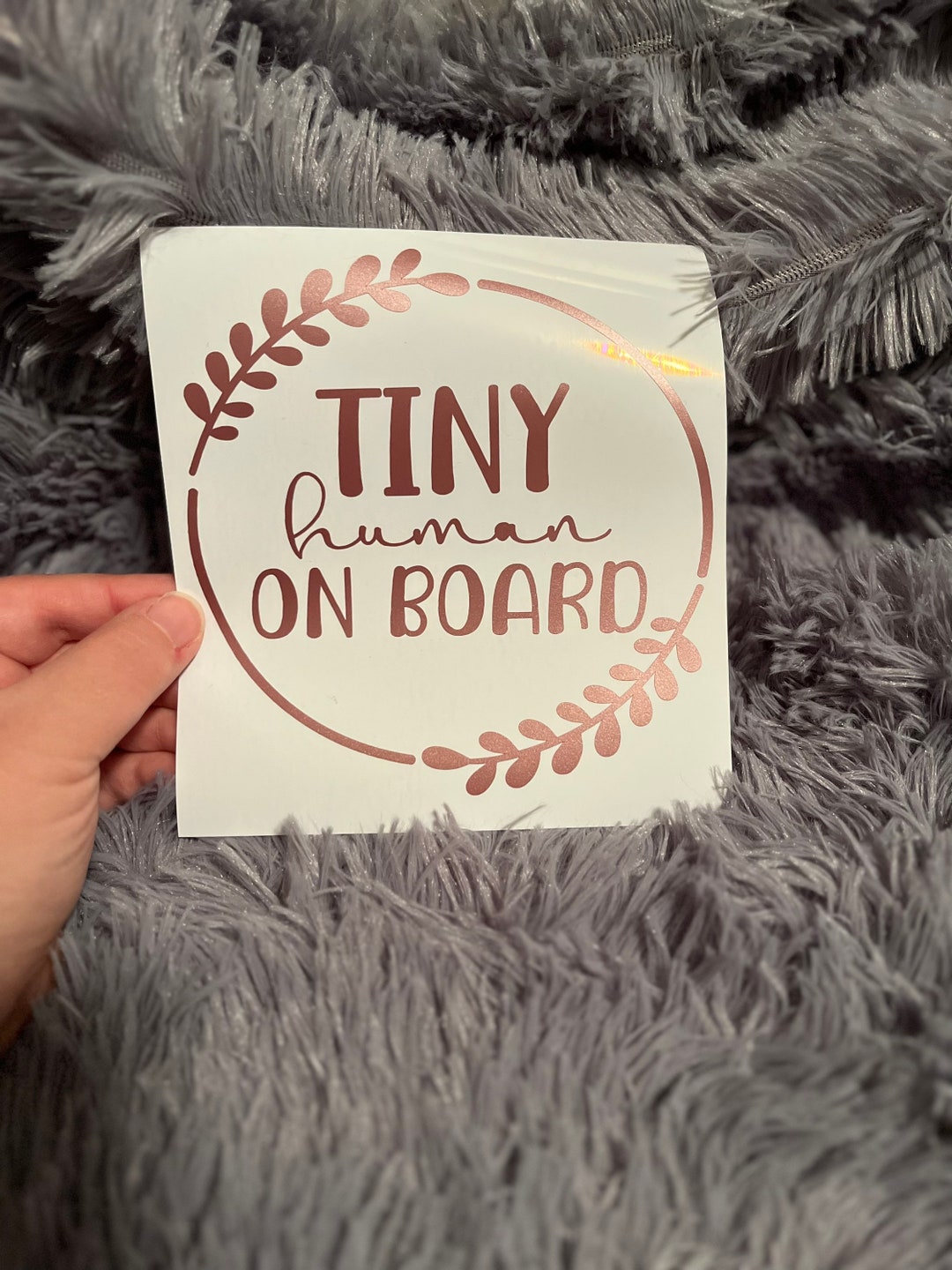 Tiny Human on Board Car Decal - Etsy