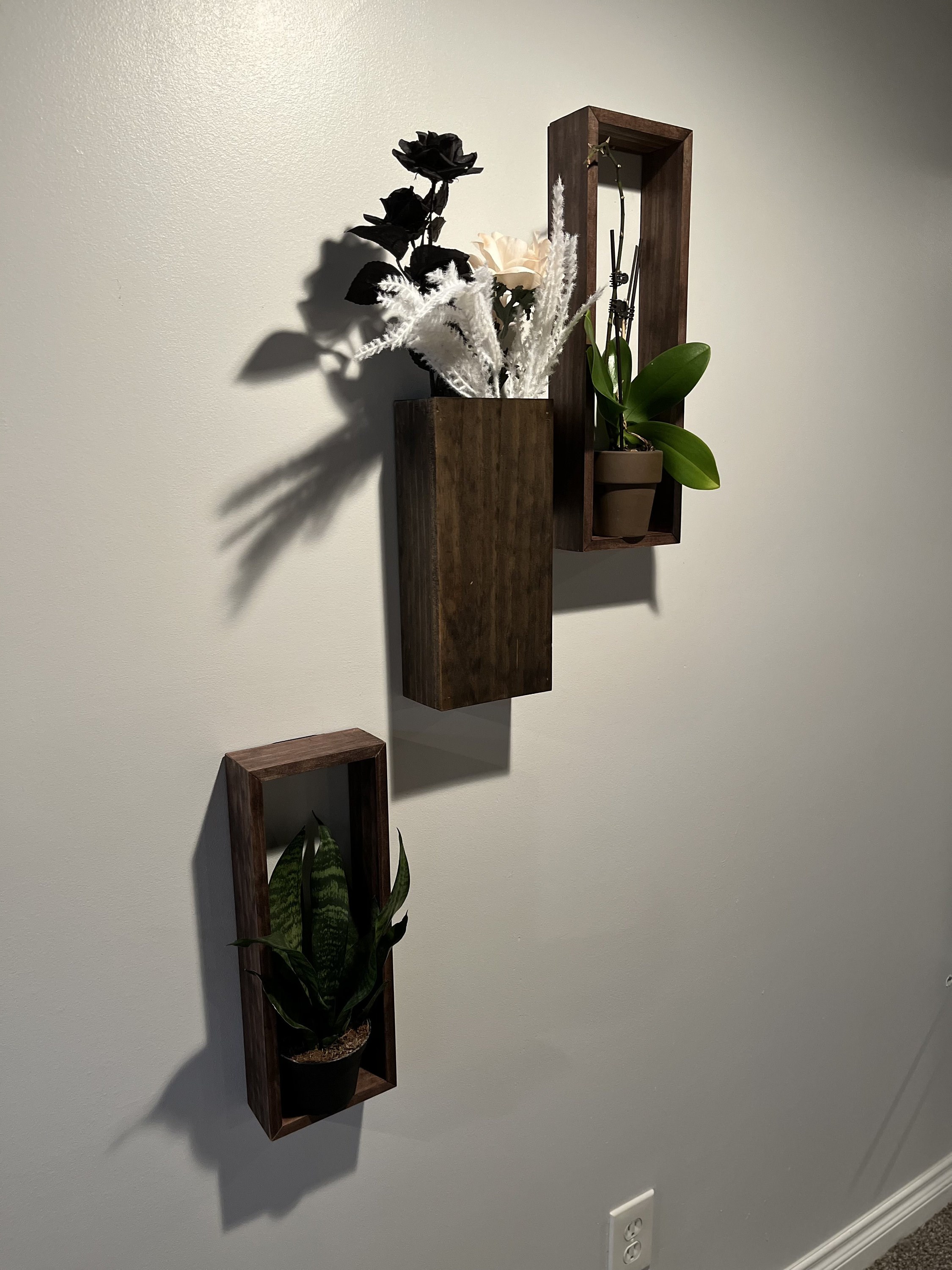 SET OF 2 Long Wood Box Wall Décor Wood Shelving - Etsy