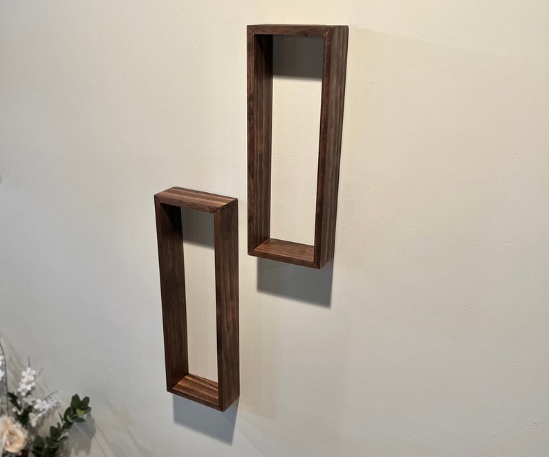 SET OF 2 Long Wood Box Wall Décor Wood Shelving Rustic Farmhouse Wall ...