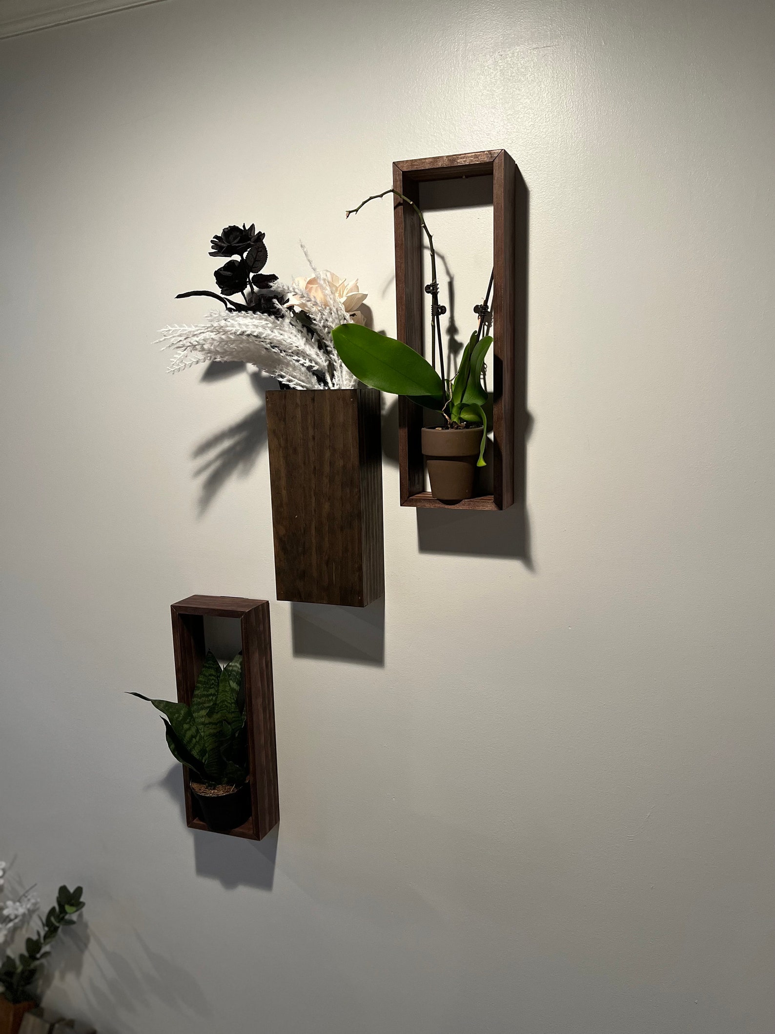 SET OF 2 Long Wood Box Wall Décor Wood Shelving - Etsy