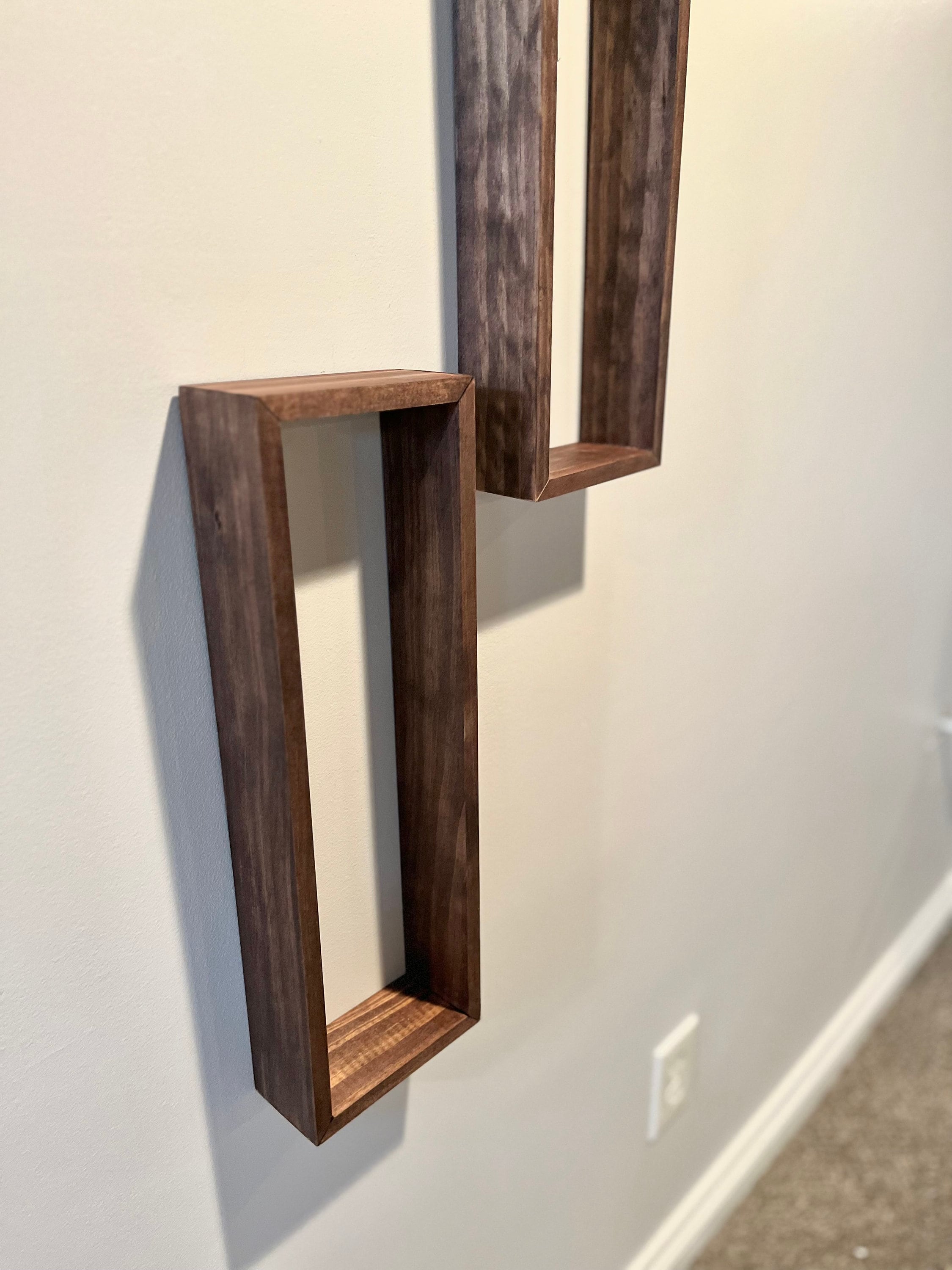 SET OF 2 Long Wood Box Wall Décor Wood Shelving Rustic Farmhouse Wall ...