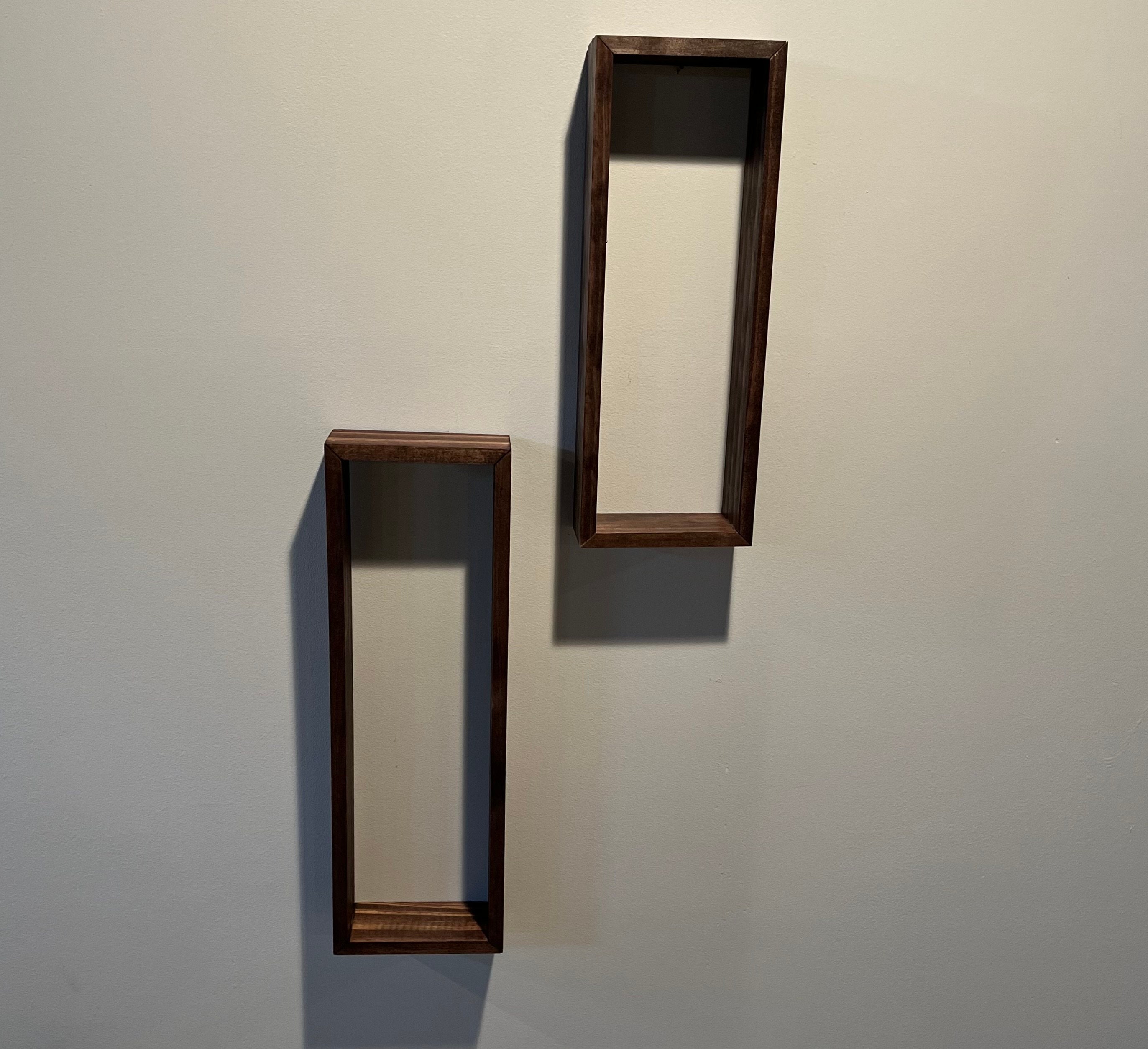 SET OF 2 Long Wood Box Wall Décor Wood Shelving - Etsy
