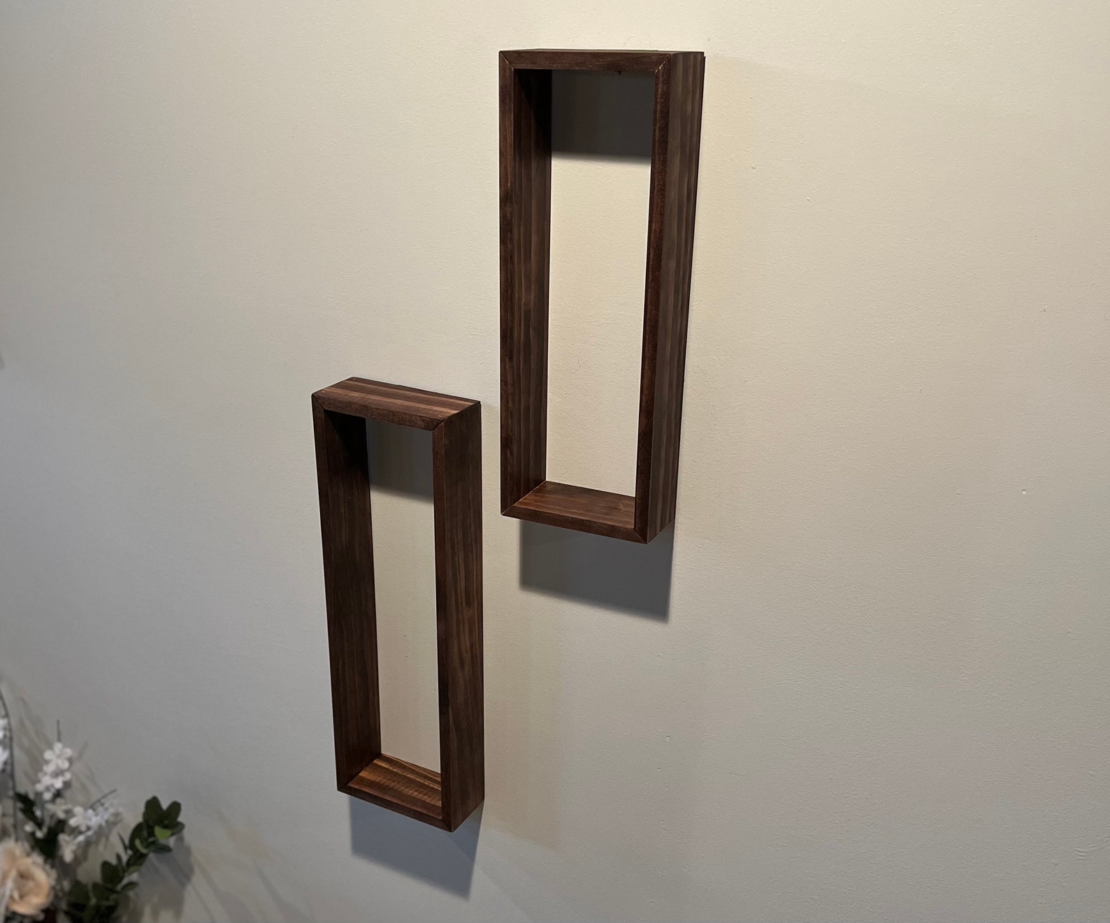 SET OF 2 Long Wood Box Wall Décor Wood Shelving - Etsy