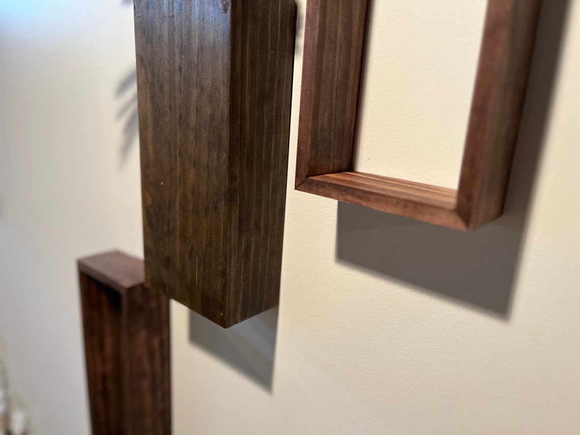 SET OF 2 Long Wood Box Wall Décor Wood Shelving - Etsy