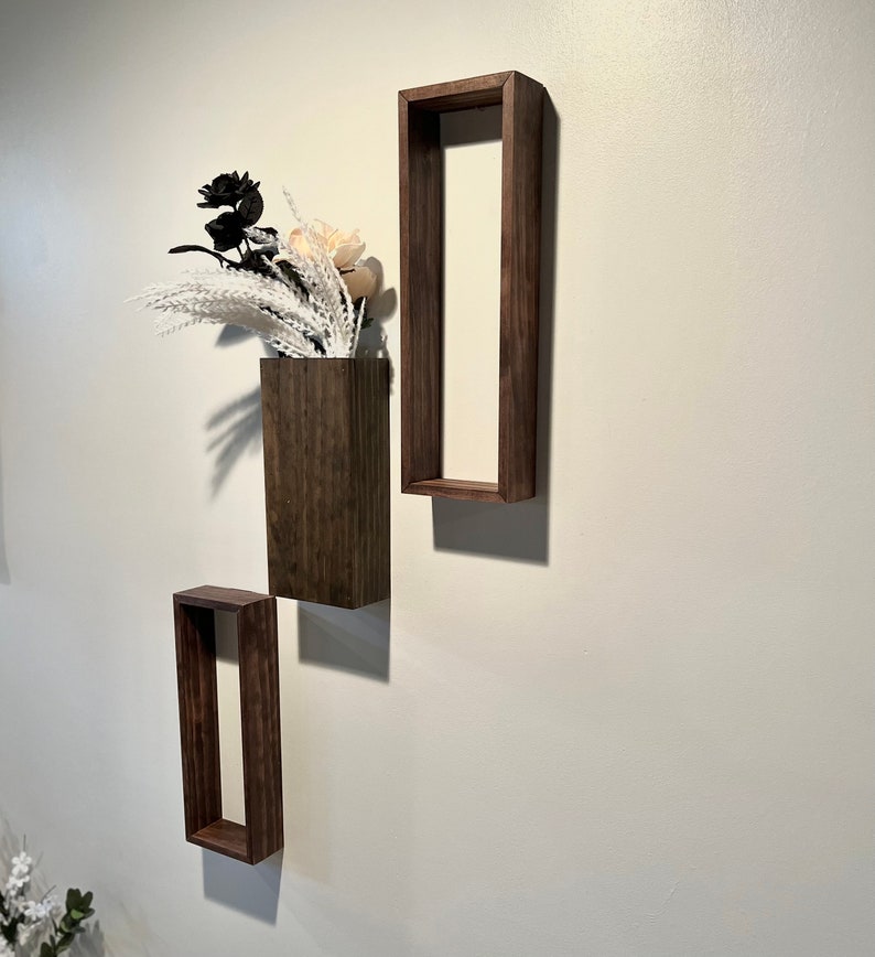 SET OF 2 Long Wood Box Wall Décor Wood Shelving Rustic Farmhouse Wall ...