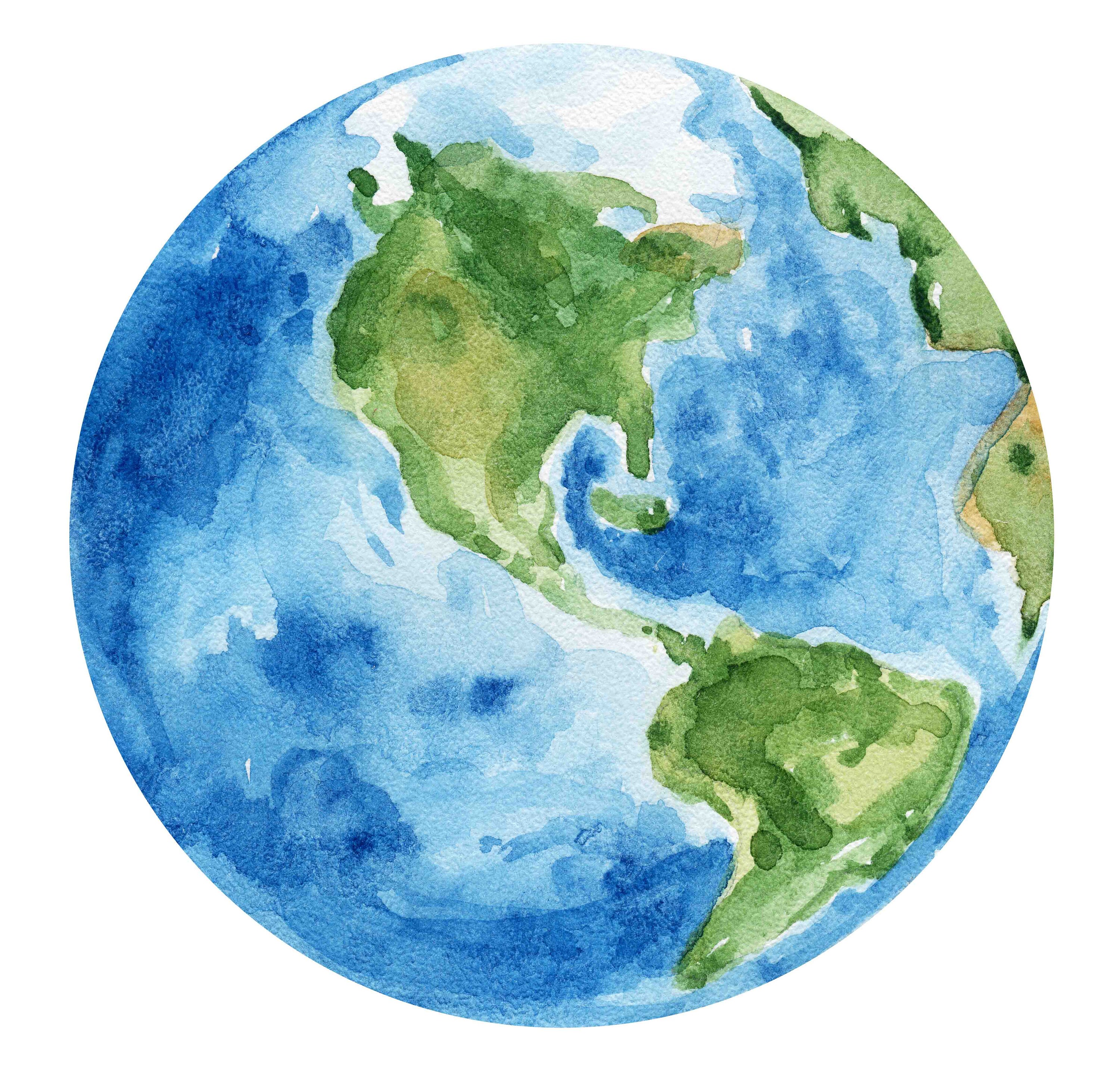 Watercolor Earth Decal, Peel & Stick Decals for Nursery, Removable ...