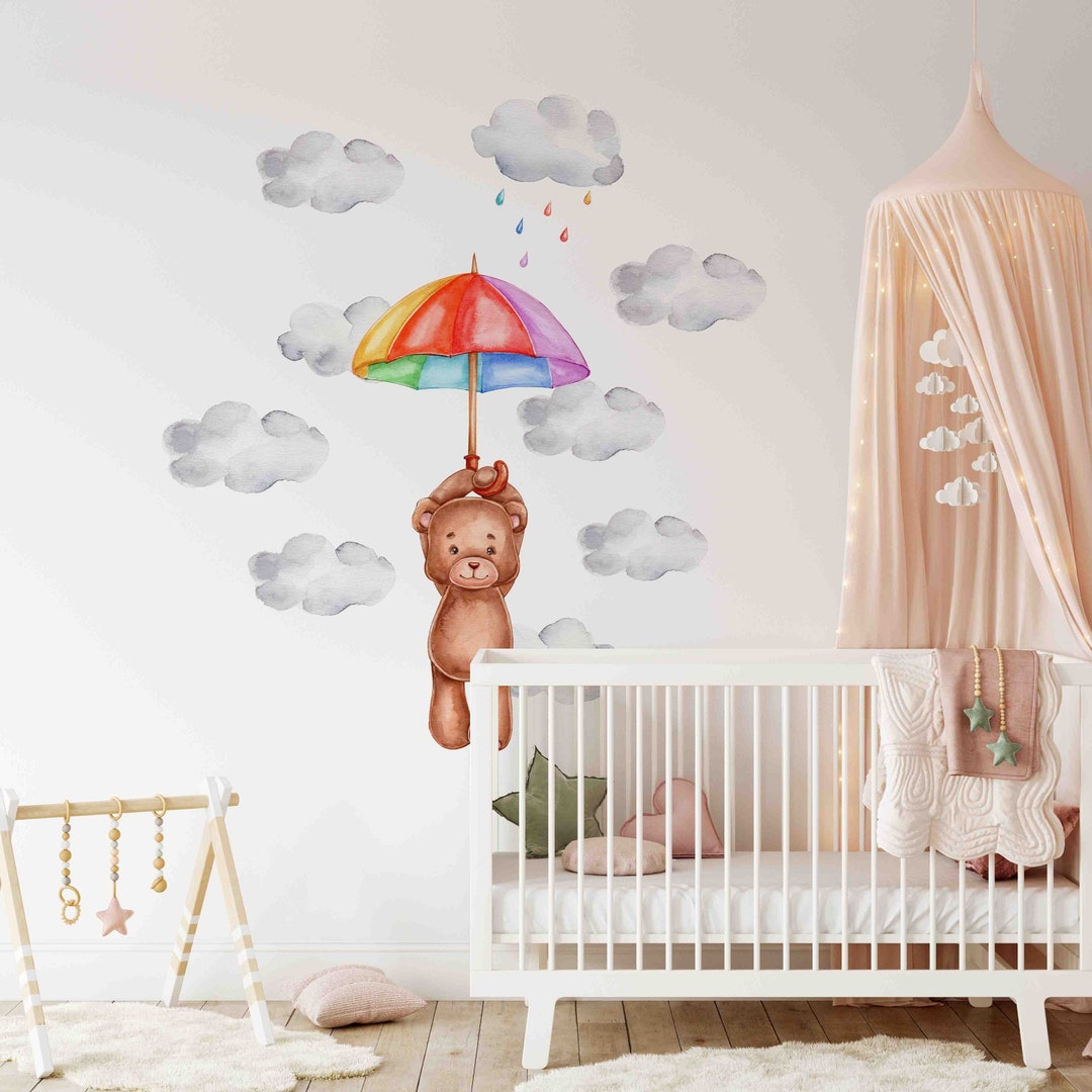 Rain Bear Decal, Peel & Stick Decals for Nursery, Removable Decals by ...