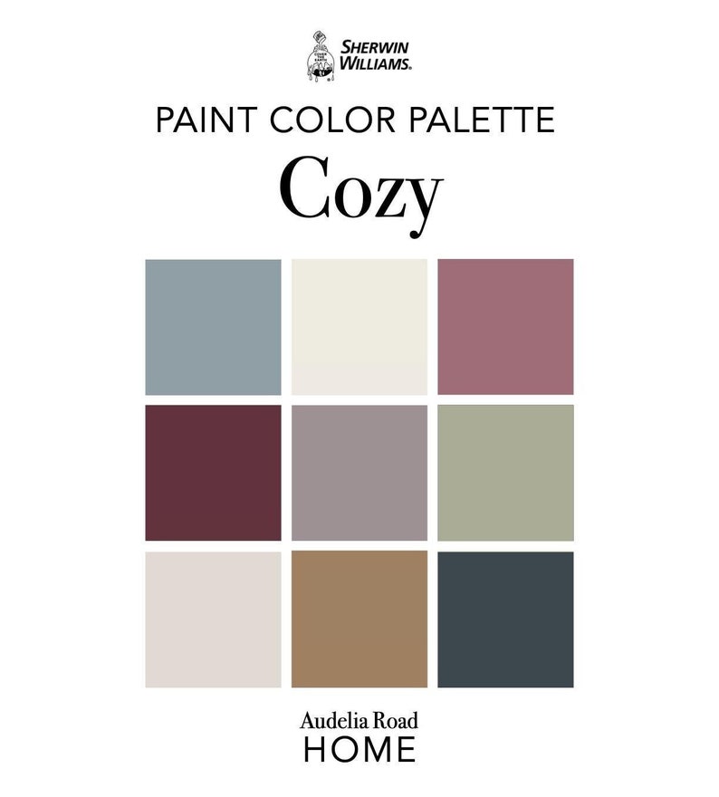 Cozy Paint Color Palette - Sherwin Williams, Interior Design Color ...
